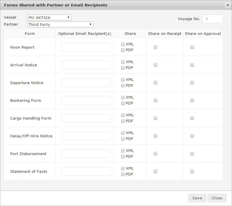 Veslink - Partnerships and Sharing Forms